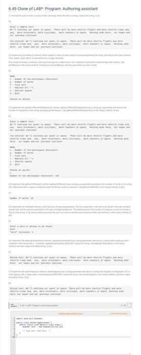 6.49 Clone of LAB*: Program: Authoring assistant wila | Chegg.com