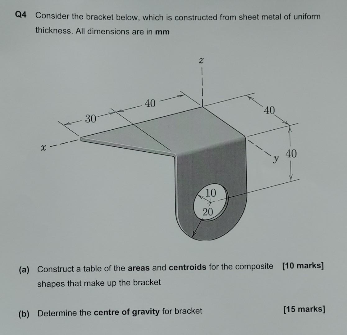 Solved Q4 Consider the bracket below, which is constructed | Chegg.com