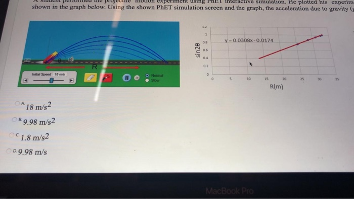 Solved Tony student performed the projectile motion | Chegg.com