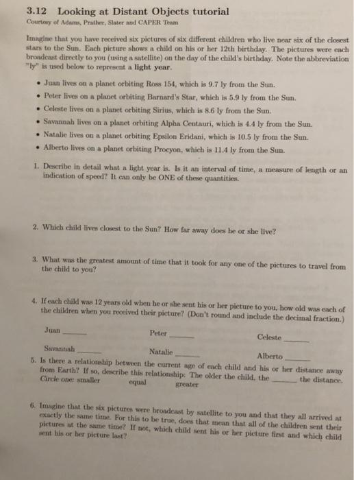 Solved 3.12 Looking at Distant Objects tutorial Courtesy of | Chegg.com