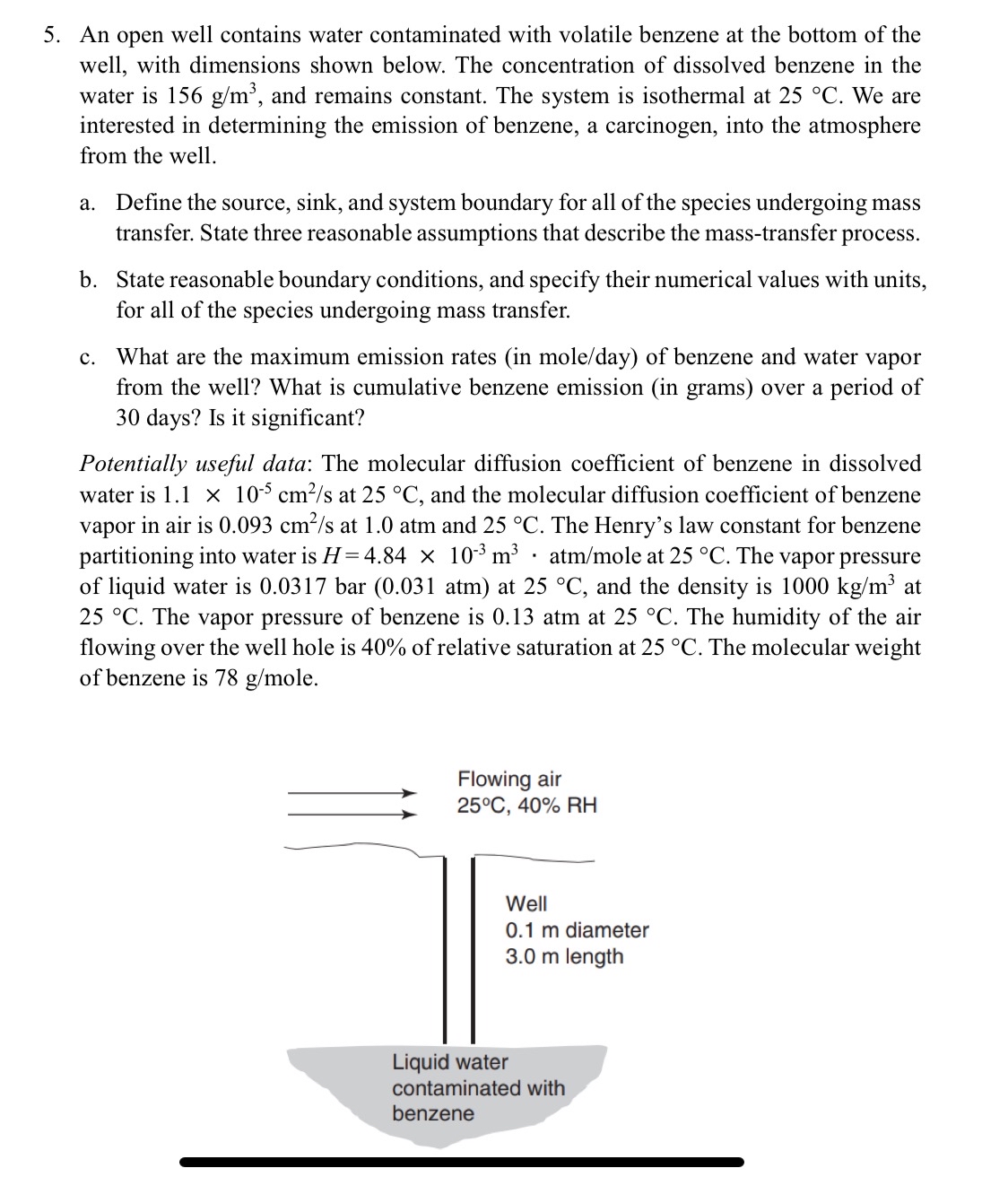 Solved An open well contains water contaminated with | Chegg.com