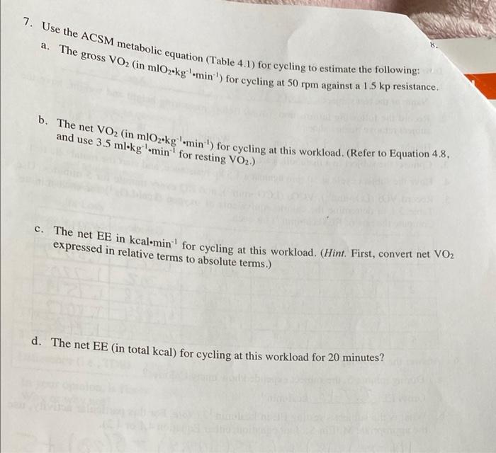 Solved 81 he eycling/leg ergometry test: Choose a different | Chegg.com