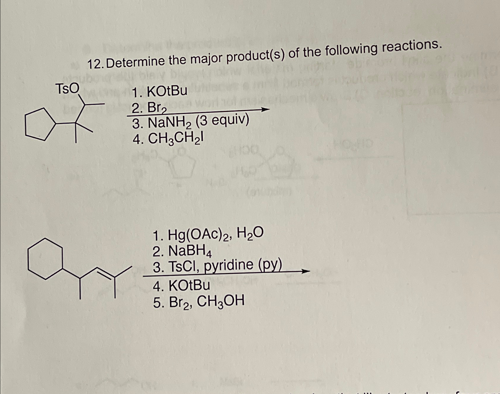 Solved Determine The Major Product S ﻿of The Following