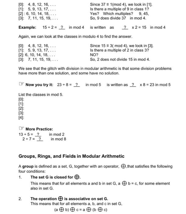 Solved [1]: 5,9,13,17,… Is there a multiple of 9 in class 1 | Chegg.com