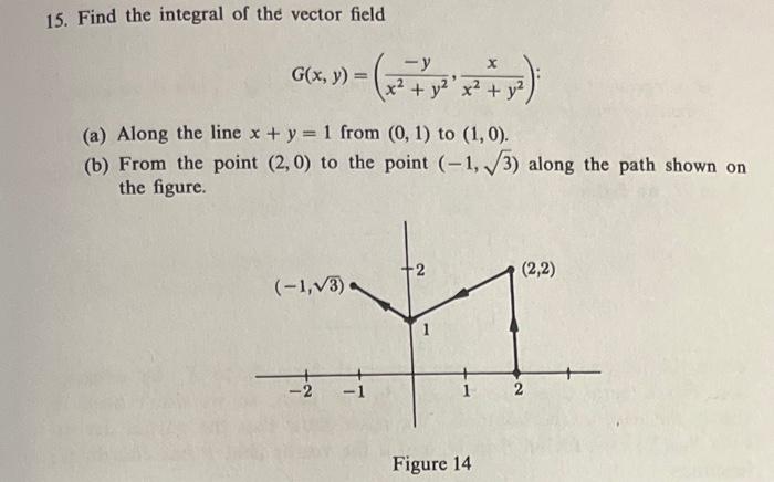 Solved 15. Find the integral of the vector field | Chegg.com