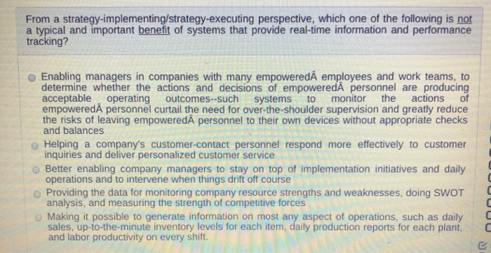 Solved From a strategy-implementing/strategy-executing | Chegg.com