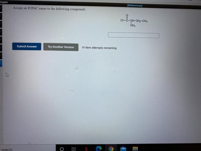 Solved hapter References) Assign an IUPAC name to the | Chegg.com