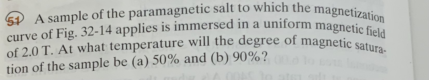 Solved (51) ﻿A sample of the paramagnetic salt to which the | Chegg.com