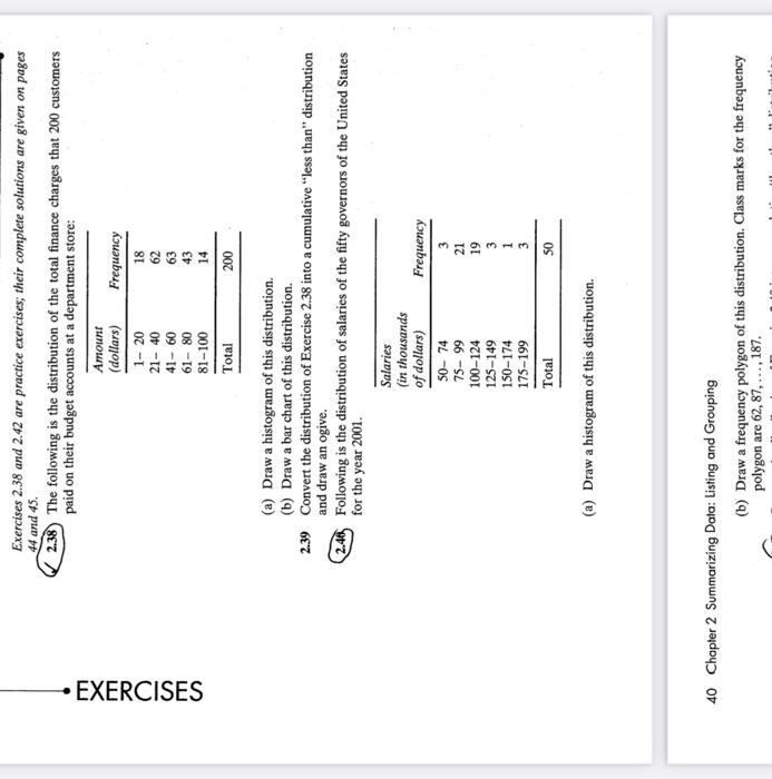 Solved Exercises 2.38 and 2.42 are practice exercises; their | Chegg.com