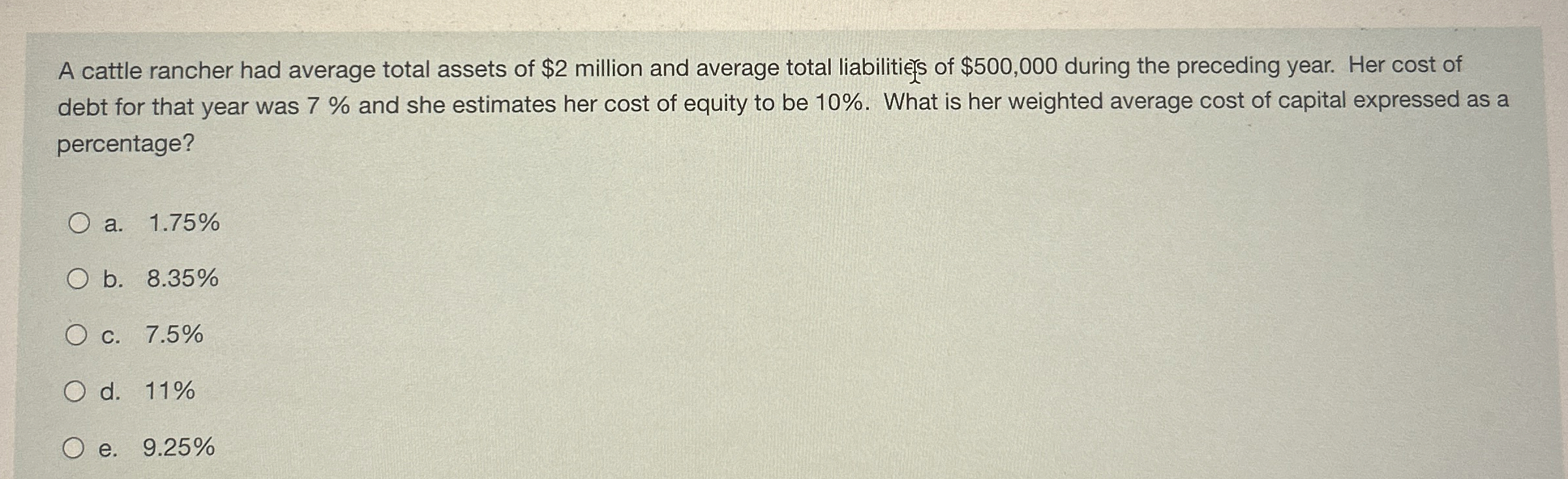 Solved A cattle rancher had average total assets of $2 | Chegg.com