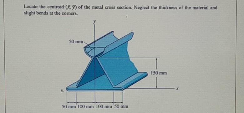 Solved Locate the centroid (x,y) of the metal cross section. | Chegg.com