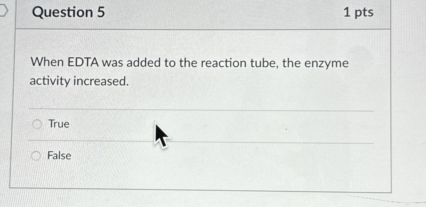 Solved Question 51 ﻿ptsWhen EDTA was added to the reaction | Chegg.com