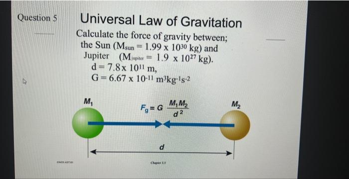 Solved Universal Law of Gravitation Calculate the force of | Chegg.com
