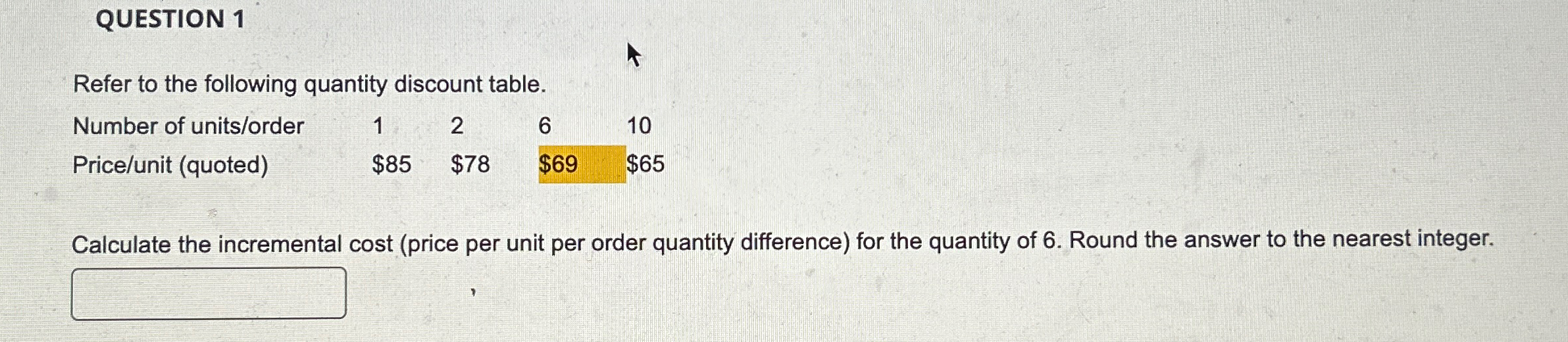 Solved QUESTION 1Refer to the following quantity discount | Chegg.com Solved QUESTION 1Refer to the following quantity discount | Chegg.com