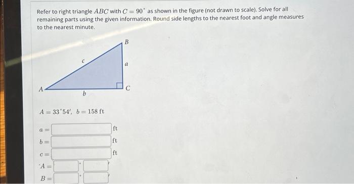 Solved Refer to right triangle ABC with C=90∘ as shown in | Chegg.com