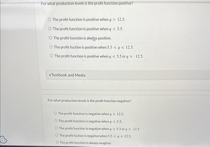 Solved The figure below shows cost and revenue.For what | Chegg.com