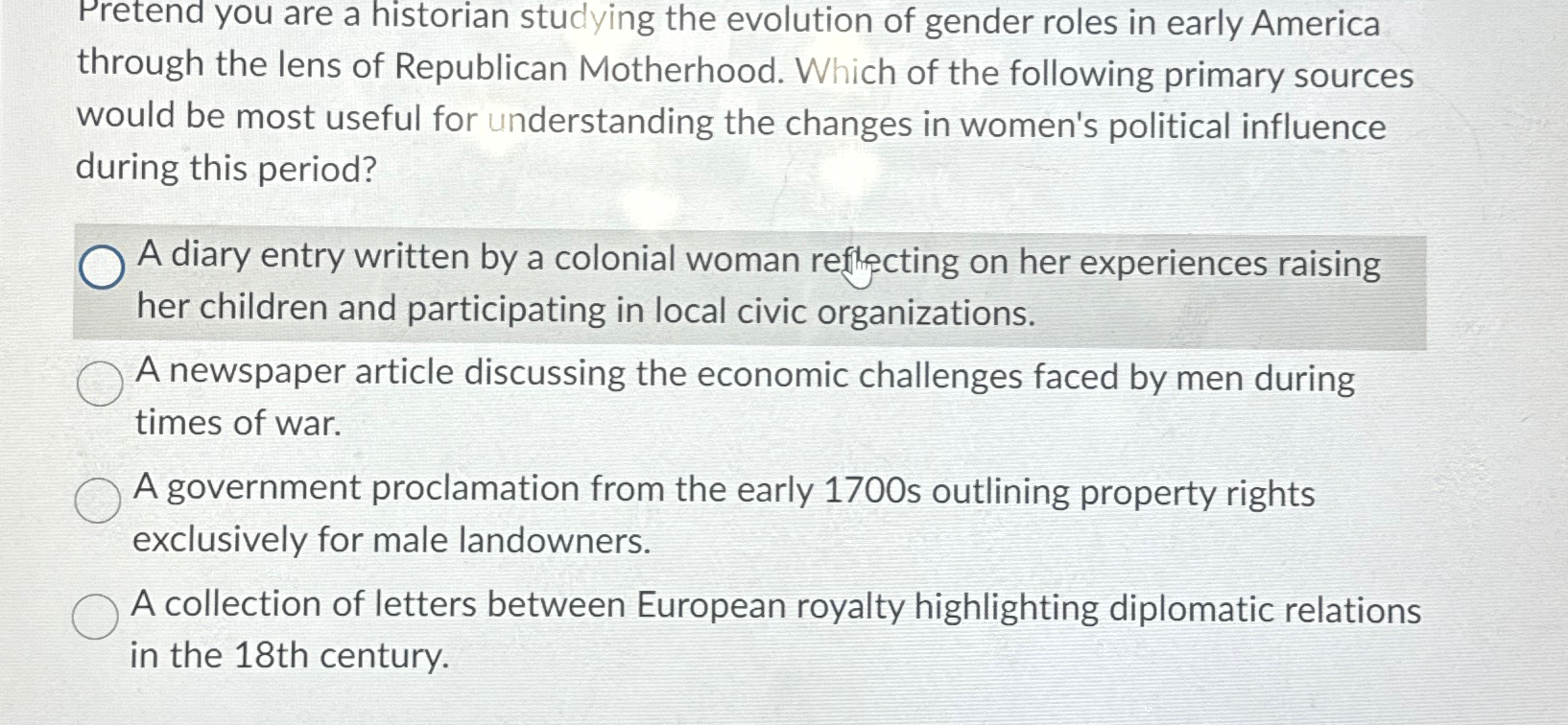 Solved Pretend you are a historian studying the evolution of | Chegg.com