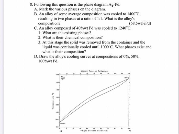 Solved 3. The phase diagram for the binary system A-B is a | Chegg.com