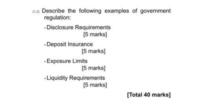 Solved (1.2) Describe the following examples of government | Chegg.com