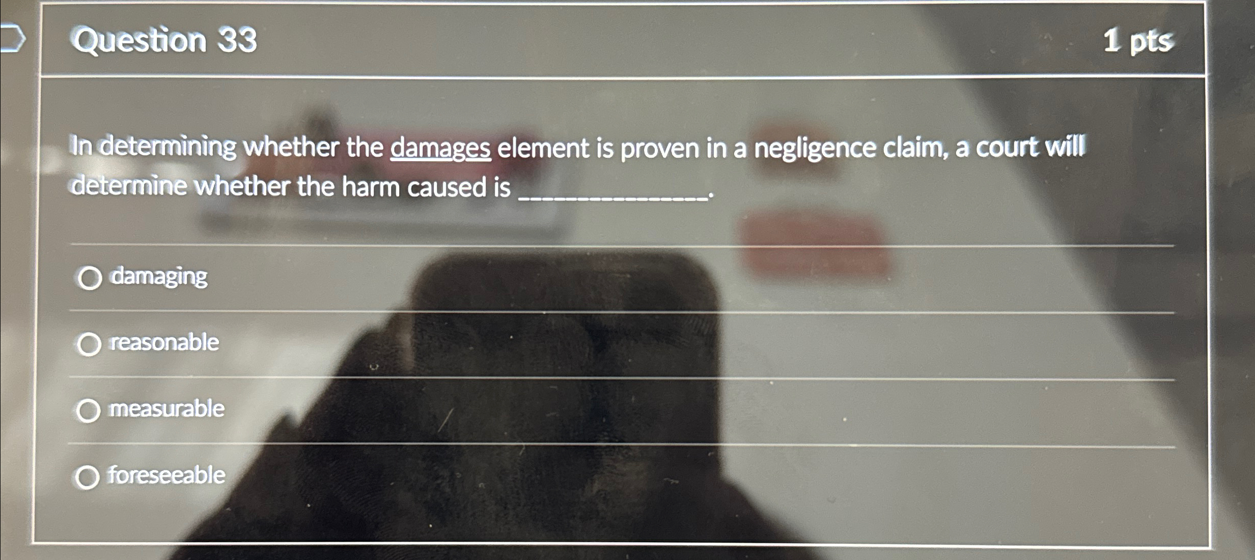 Solved Question 331 ﻿ptsIn determining whether the damages | Chegg.com
