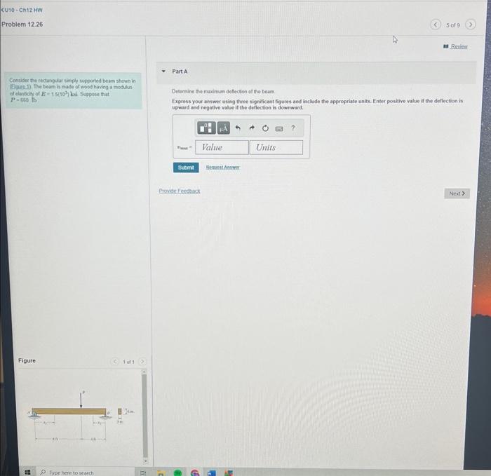 Solved Consider the rectangular Nimply upported beam shown | Chegg.com