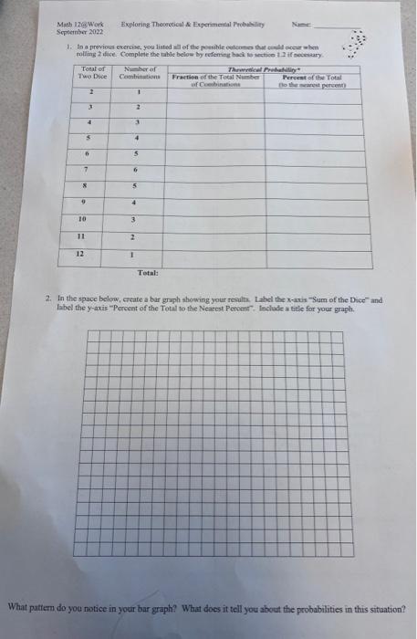 Solved Math 12 Work Exploring Theoretical Experimental | Chegg.com