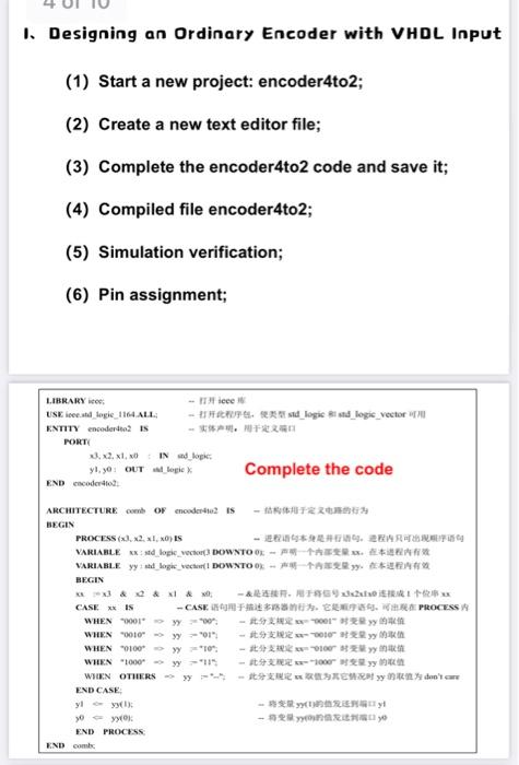 Solved Experiment z 1. Designing an Ordinary Encoder with | Chegg.com