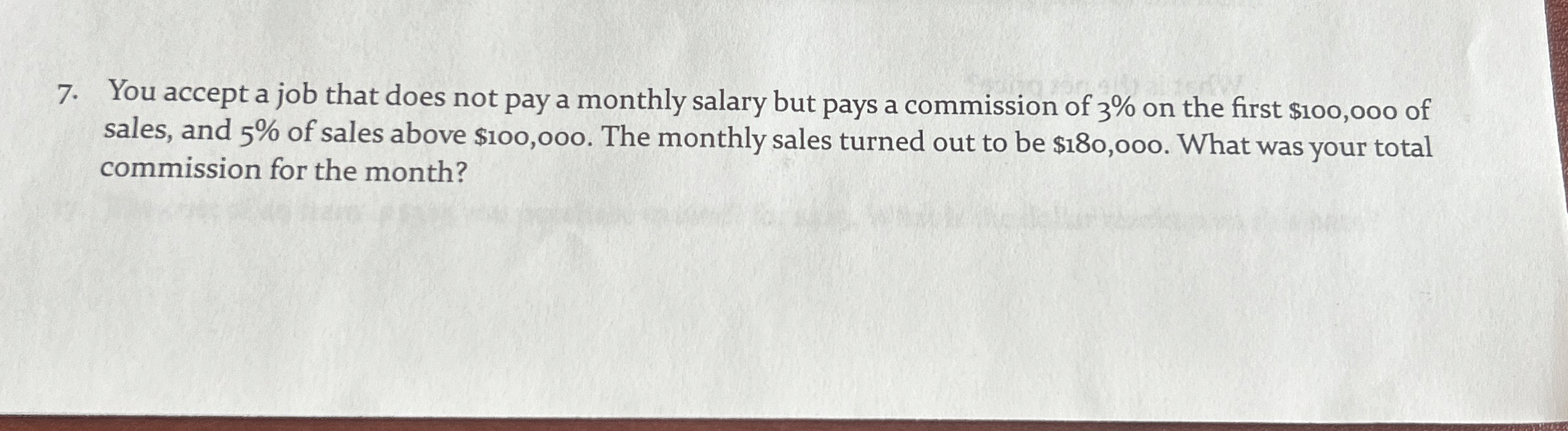 Solved by an EXPERT You accept a job that does not pay a monthly salary | Chegg.com