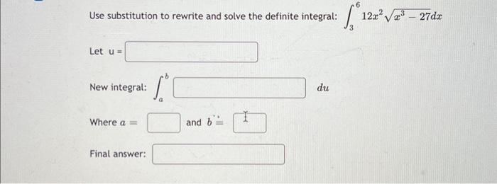 Solved Use substitution to rewrite and solve the definite | Chegg.com