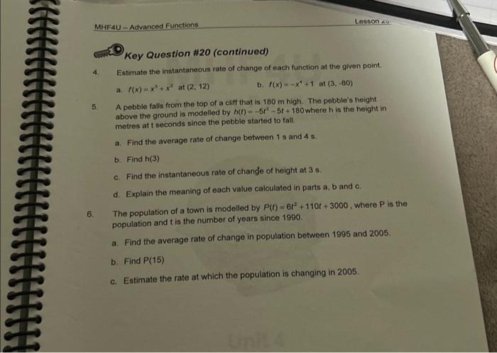 Solved MHF4U - Advanced Functions 4. 5. 6. Lesson 2 Key | Chegg.com