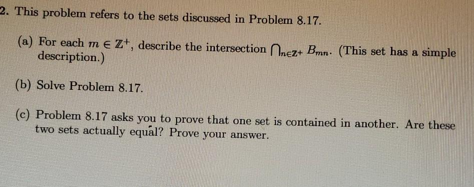 Solved What is Problem 8.17. For every ER and for every m,n | Chegg.com