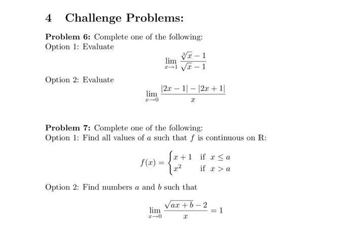 Solved Complete one of the following: Option 1: Evaluate | Chegg.com