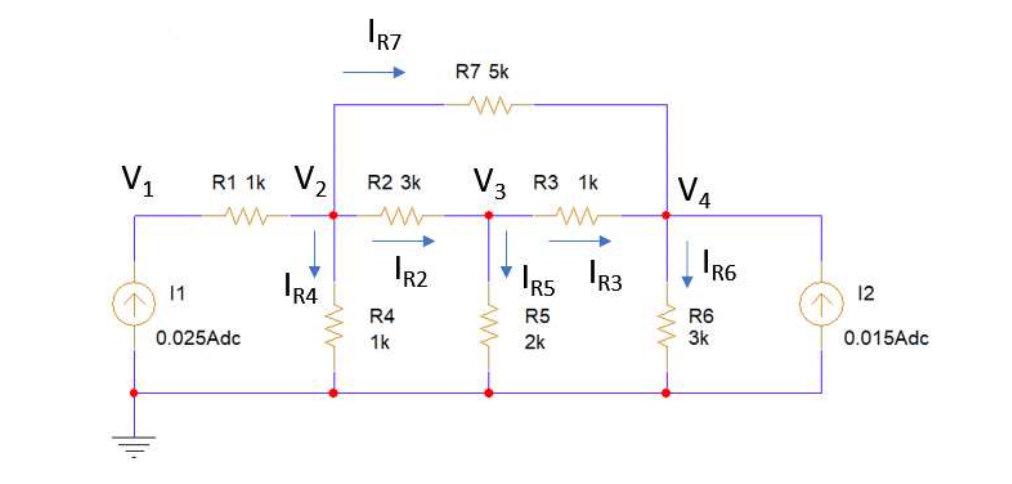 Solved Find the four voltages V1, ﻿V2, ﻿V3 ﻿and V4 ﻿for the | Chegg.com
