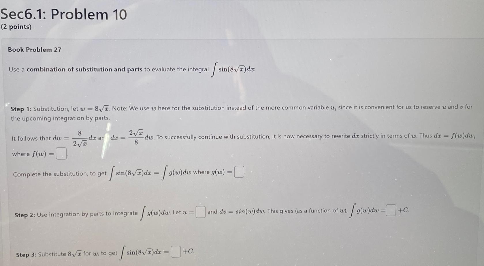 Solved Sec6 1 Problem 10 2 ﻿points Book Problem 27use
