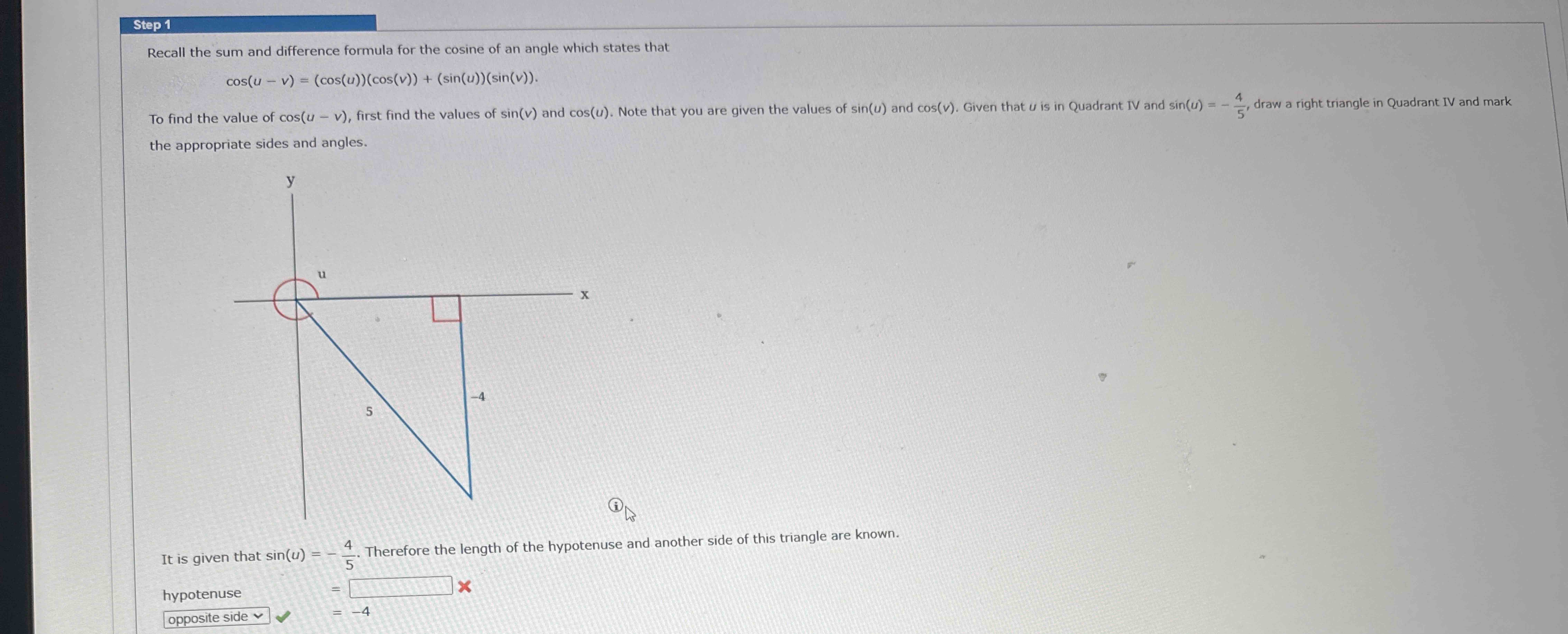 Solved Step 1Recall the sum and difference formula for the | Chegg.com