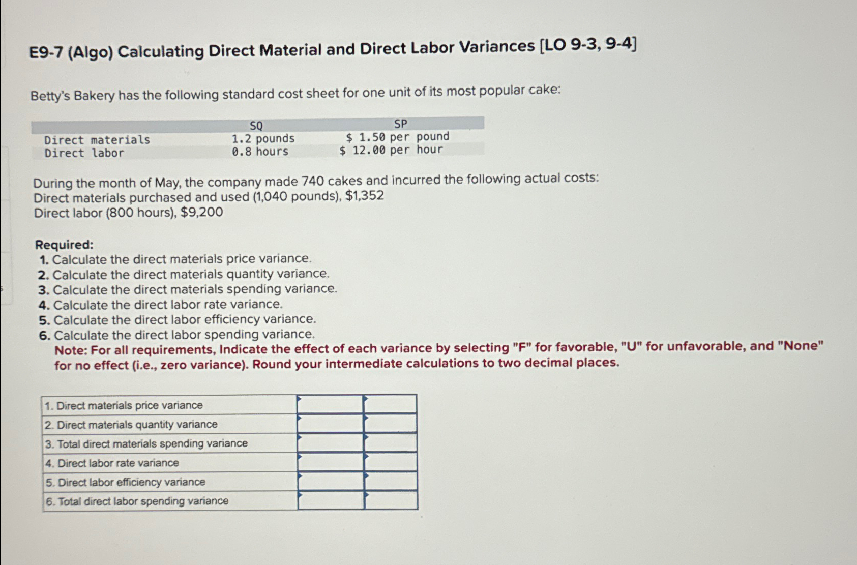 Solved E9-7 (Algo) ﻿Calculating Direct Material and Direct | Chegg.com