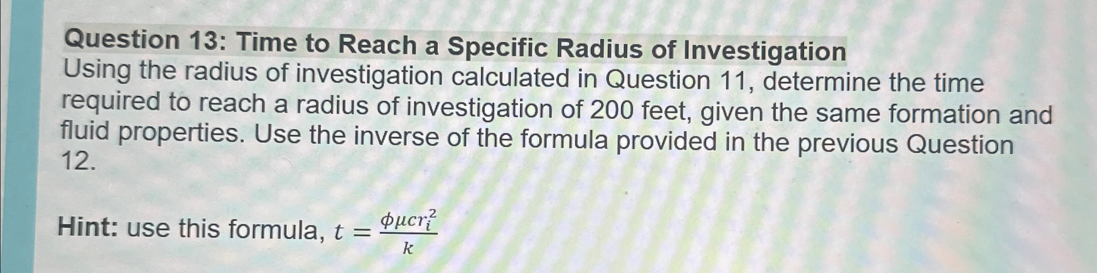 Solved Question 13: Time to Reach a Specific Radius of | Chegg.com
