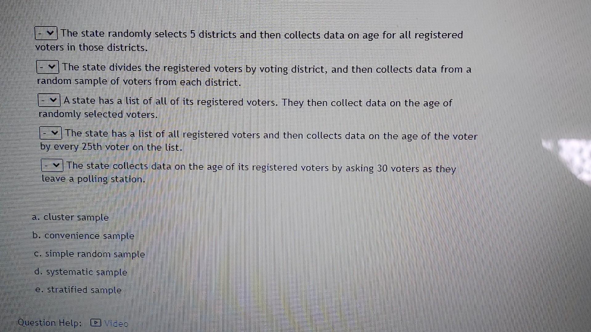 Solved The state randomly selects 5 districts and then | Chegg.com