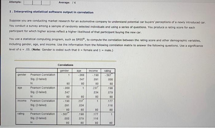 Solved Attempts: Average: 14 1. Interpreting statistical | Chegg.com Solved Attempts: Average: 14 1. Interpreting statistical | Chegg.com