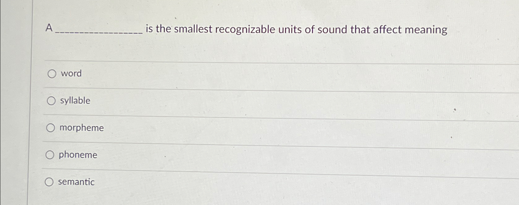 Solved A ﻿is the smallest recognizable units of sound that | Chegg.com