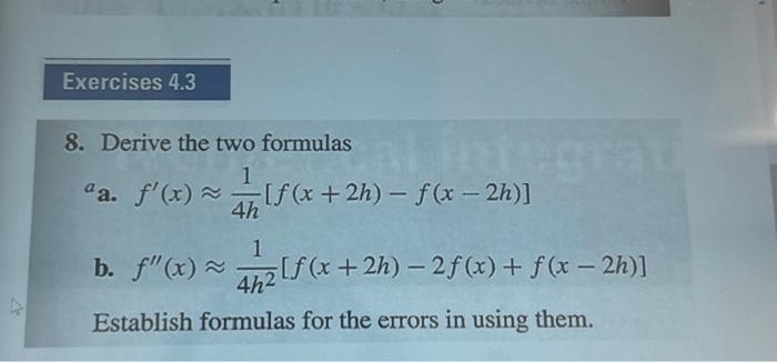 Solved derive the 2 formulas. Rstablish formulas for the | Chegg.com