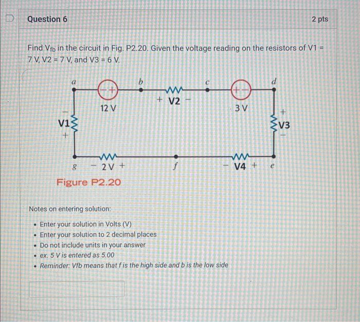 Solved Find Vfb in the circuit in Fig. P2.20. Given the | Chegg.com