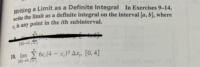 Solved Writing a Limit as a Definite Integral In Exercises | Chegg.com