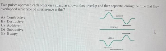 Solved Two pulses approach each other on a string as shown, | Chegg.com