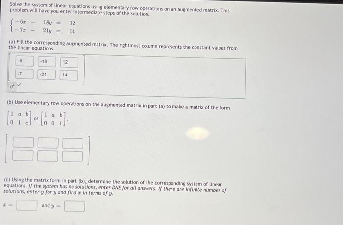 Solved Solve the system of linear equations using elementary | Chegg.com