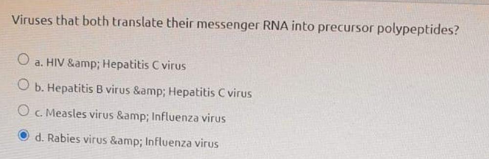 Solved Viruses that both translate their messenger RNA into | Chegg.com