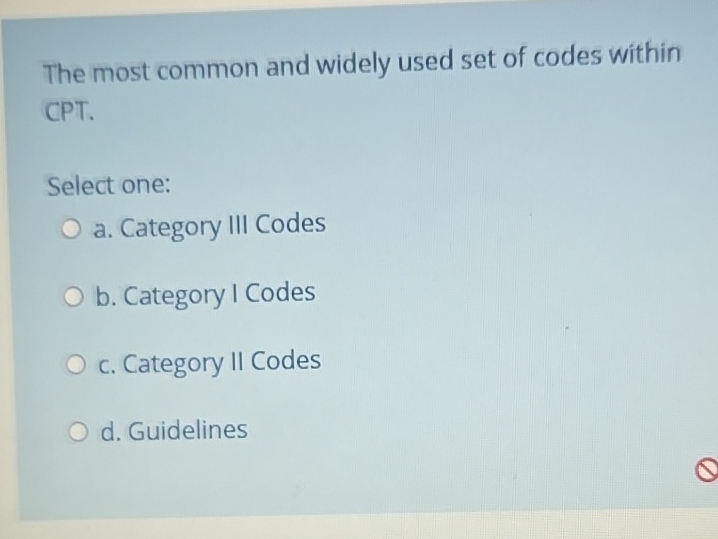 Solved The most common and widely used set of codes within | Chegg.com
