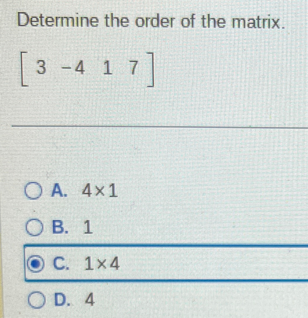 Solved Determine the order of the | Chegg.com