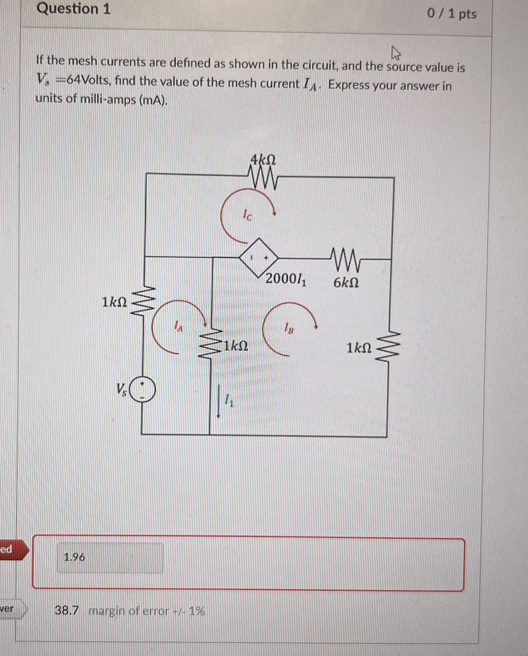 Solved If the mesh currents are defined as shown in the | Chegg.com