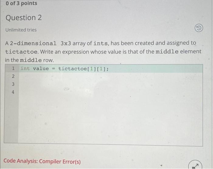 Solved 0 of 3 points Question 2 Unlimited tries A | Chegg.com